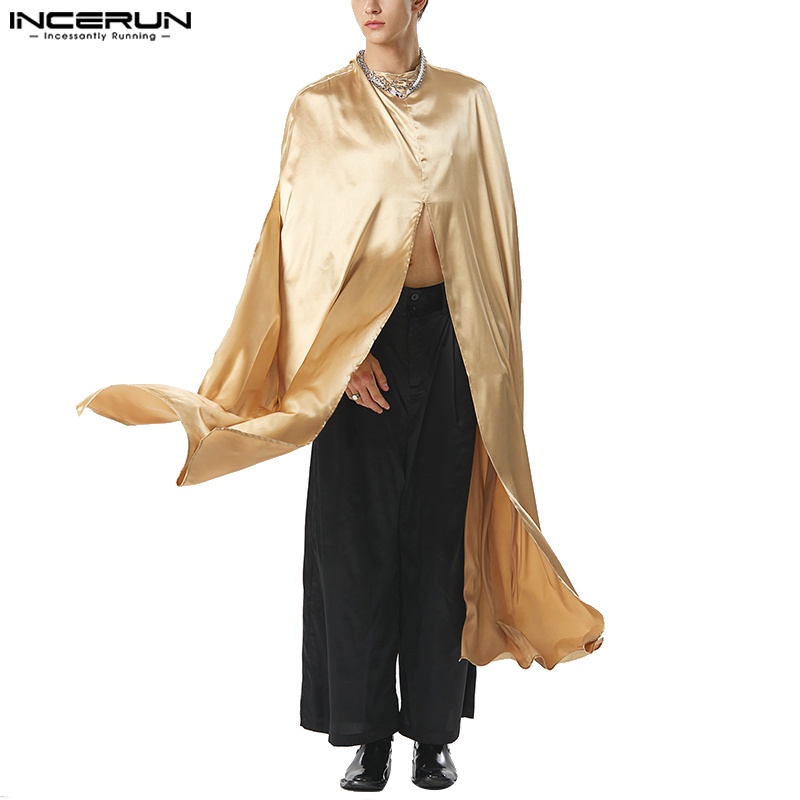 INCERUN Men Vintage Fashionable Crossover Design Long Sleeve Cloaks ...