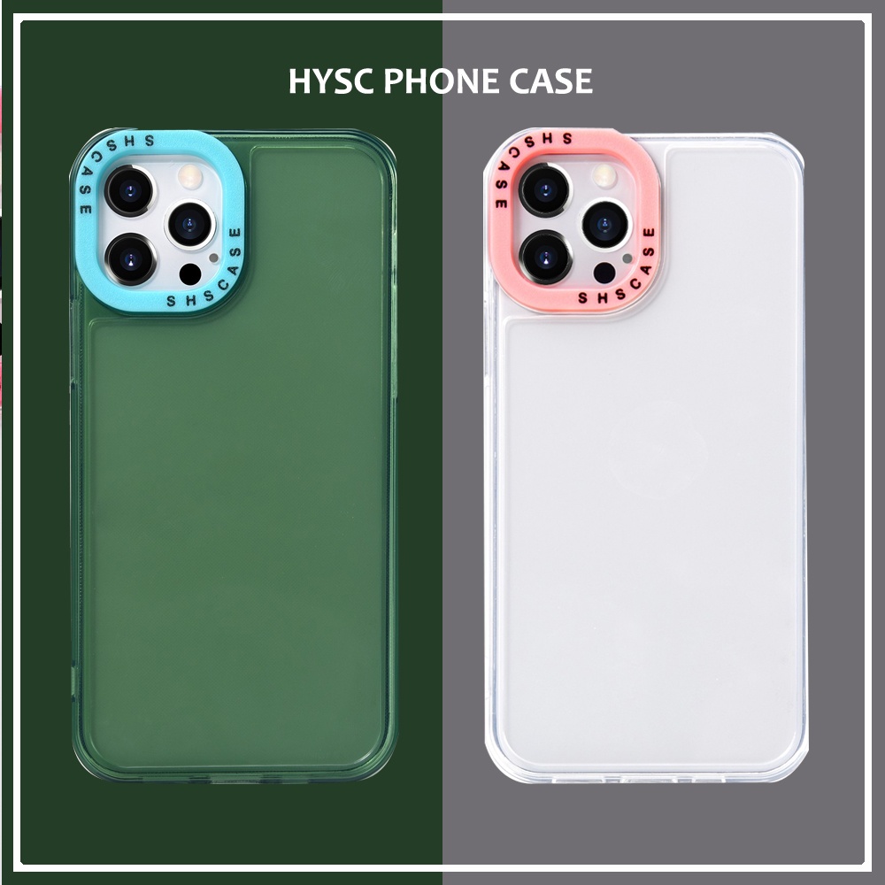 Green and Pink ins Style Transparent Contrast Camera Phone Case for ...