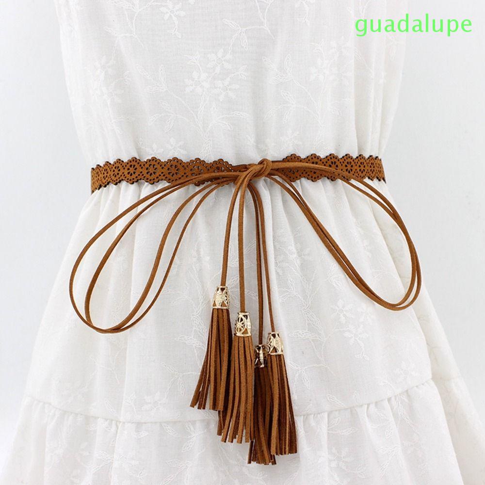 GUADALUPE1 Braided Tassel Belt Women Belts Retro Hollow Bohemian All ...