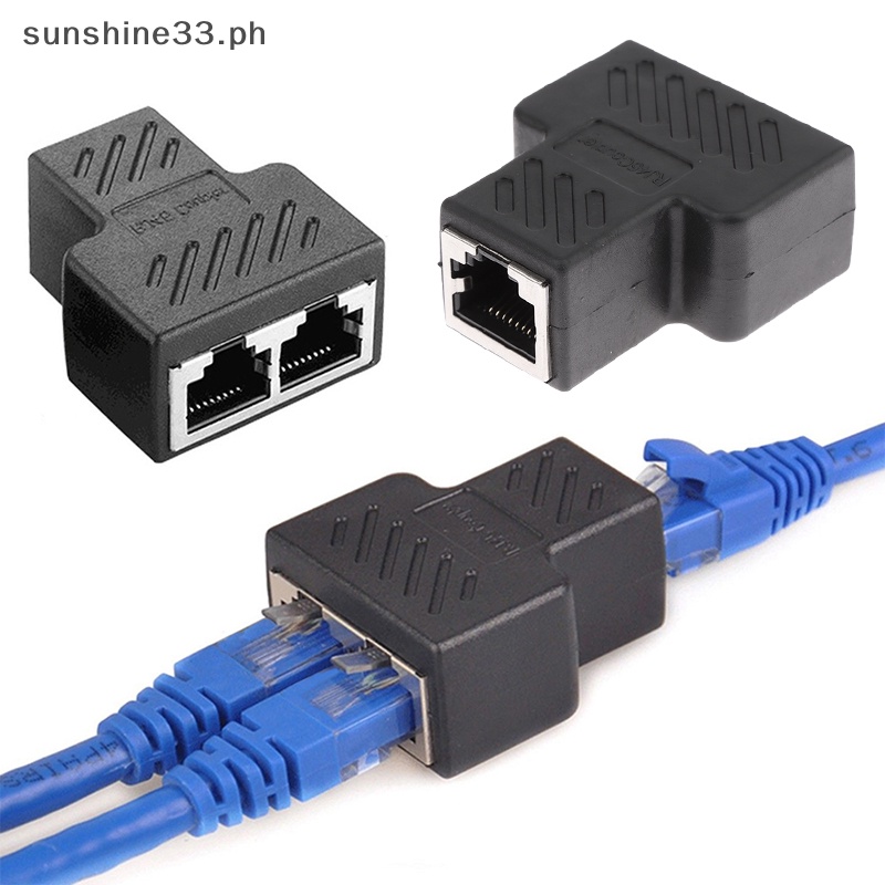 sunshine RJ45 Connector 1 To 2 Way LAN Ethernet Cable Network Splitter ...