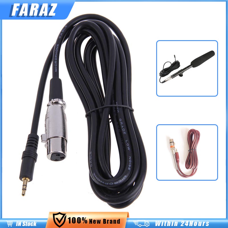 3Pin XLR To 3.5mm Female Jack Microphone Audio HiFi Cable 2.5Meter ...