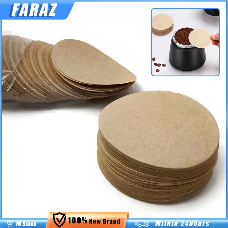 100Pc Round Moka Pot Coffee Filter Paper Natrual Wood 56/60mm for ...