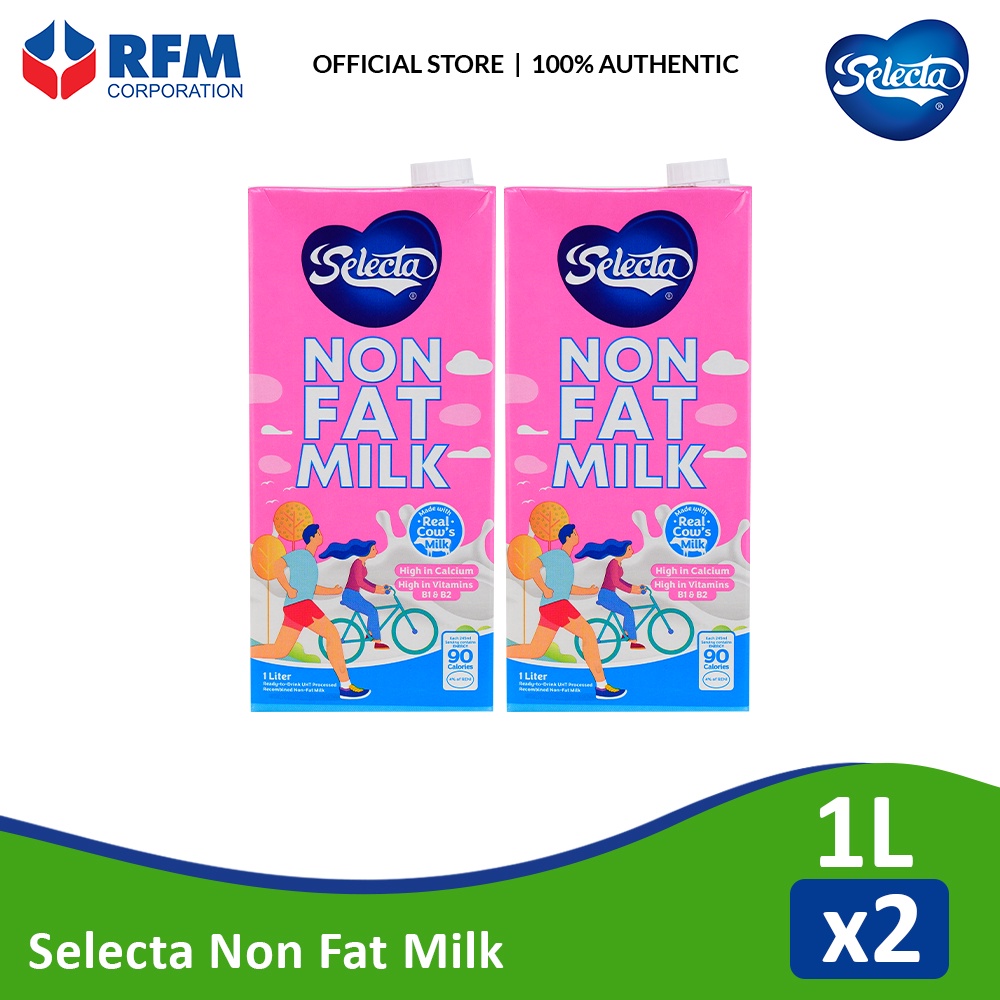 Selecta Non-Fat Milk 1L (Set of 2s) | Shopee Philippines