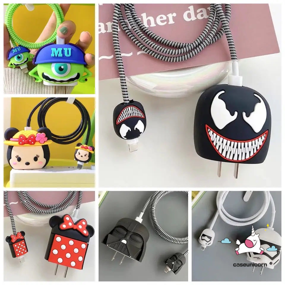 4 Pieces/Set Cartoon Venom Cute Disney Spiderman Cable Protector ...