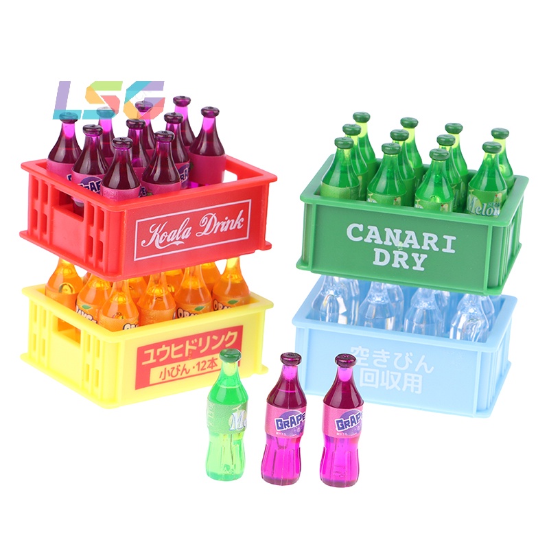 [LSG] 1Set 1:12 Dollhouse Miniature Drinks Soda Drink Bottle with ...