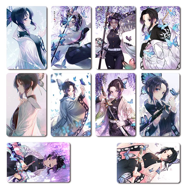 Demon Slayer Card Stickers Featuring Anime Characters Tanjiro Nezuko ...