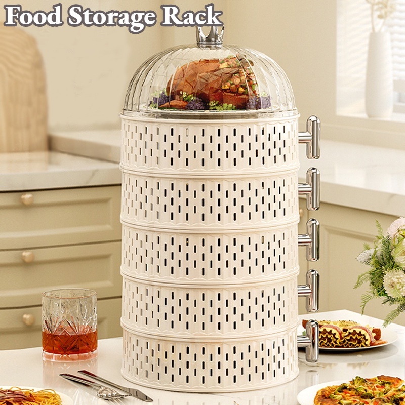3/4/5Layers Food Storage Rack Anti Bacterial Insect Dustproof Dish ...