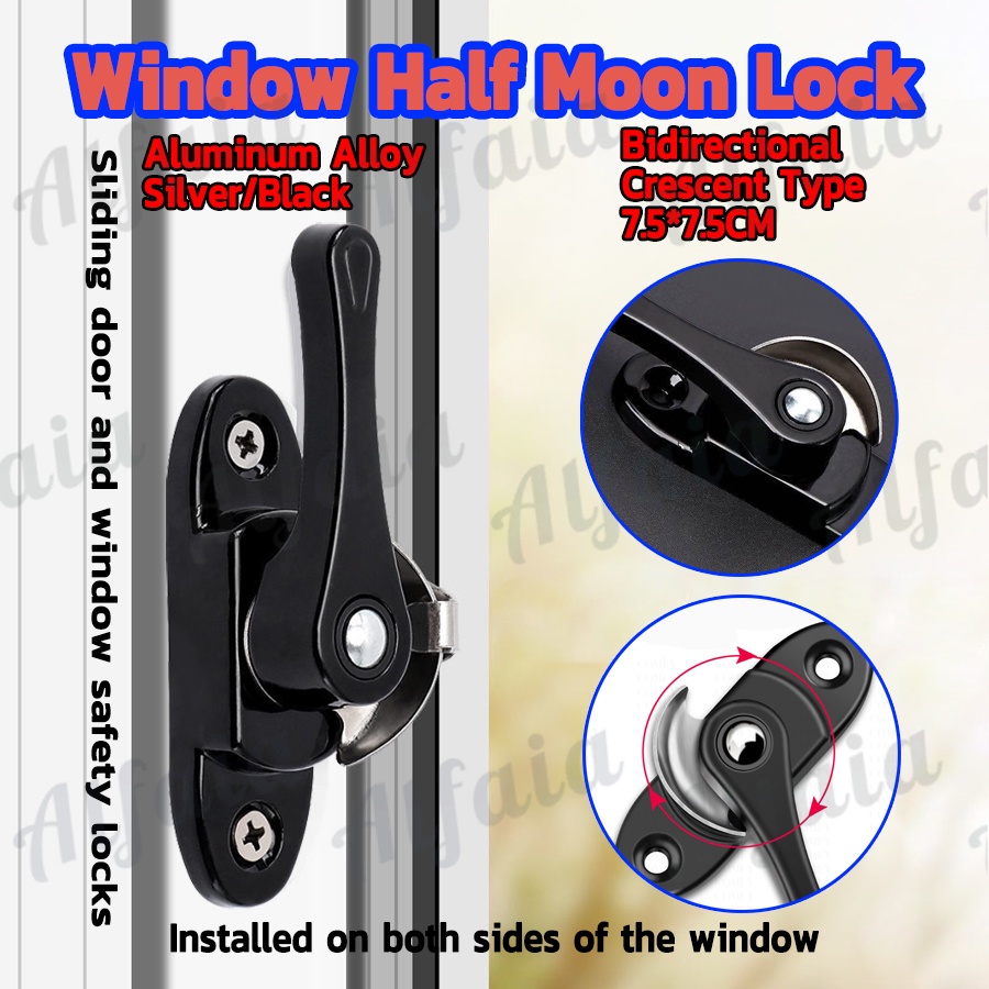 Alfaia Centerlock Half Moon Lock Crescent Lock Aluminum Alloy Sash Lock ...