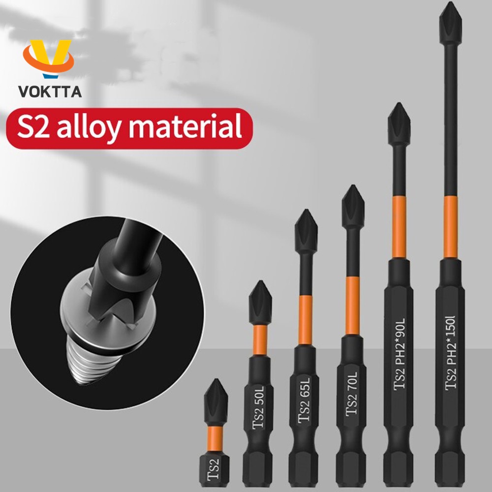 VOKTTA 6PCS Cross Screwdriver Head Strong Magnetic Anti Slip High ...