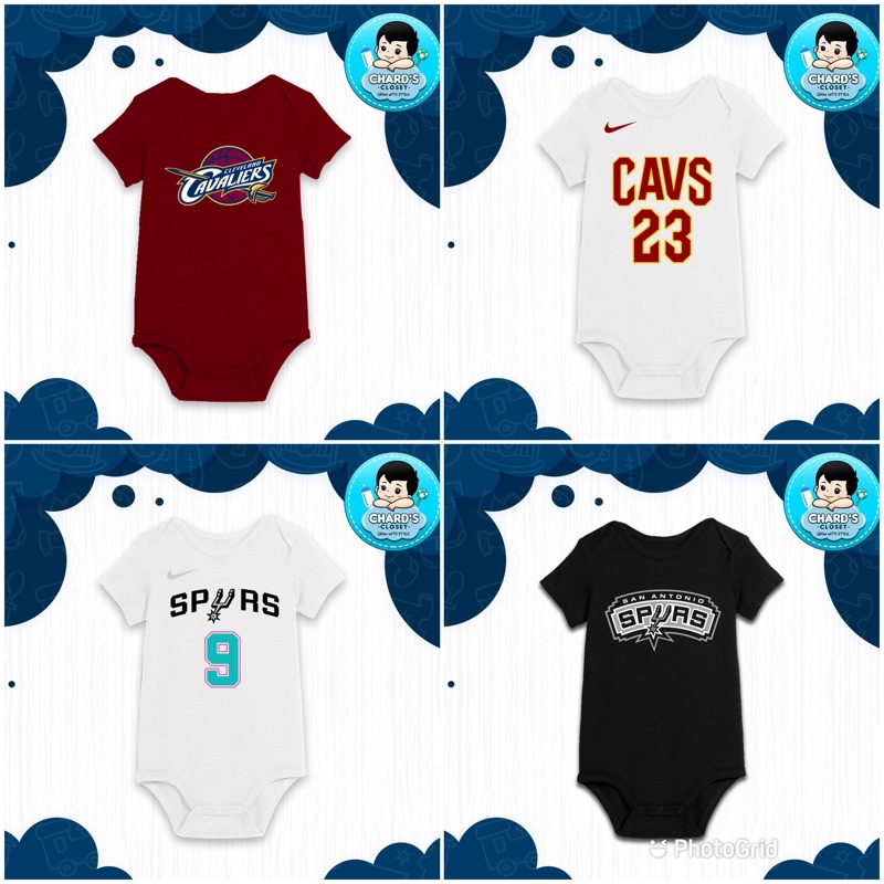 Customized NBA Prints on Baby Onesie (Cavaliers, Spurs) | Shopee ...