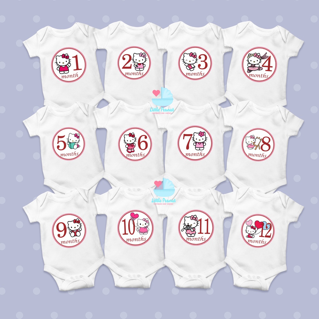 Hello Kitty Baby Monthly Milestone Onesie Romper | Shopee Philippines