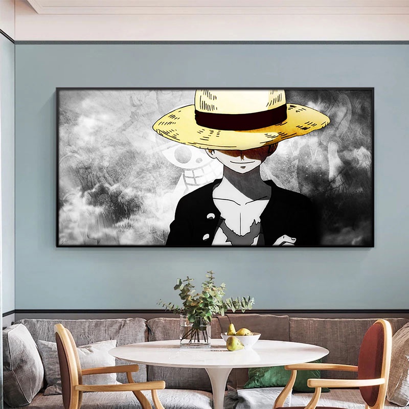 One Piece Anime Luffy Canvas Painting Home Bedroom Wall Decor Picture ...