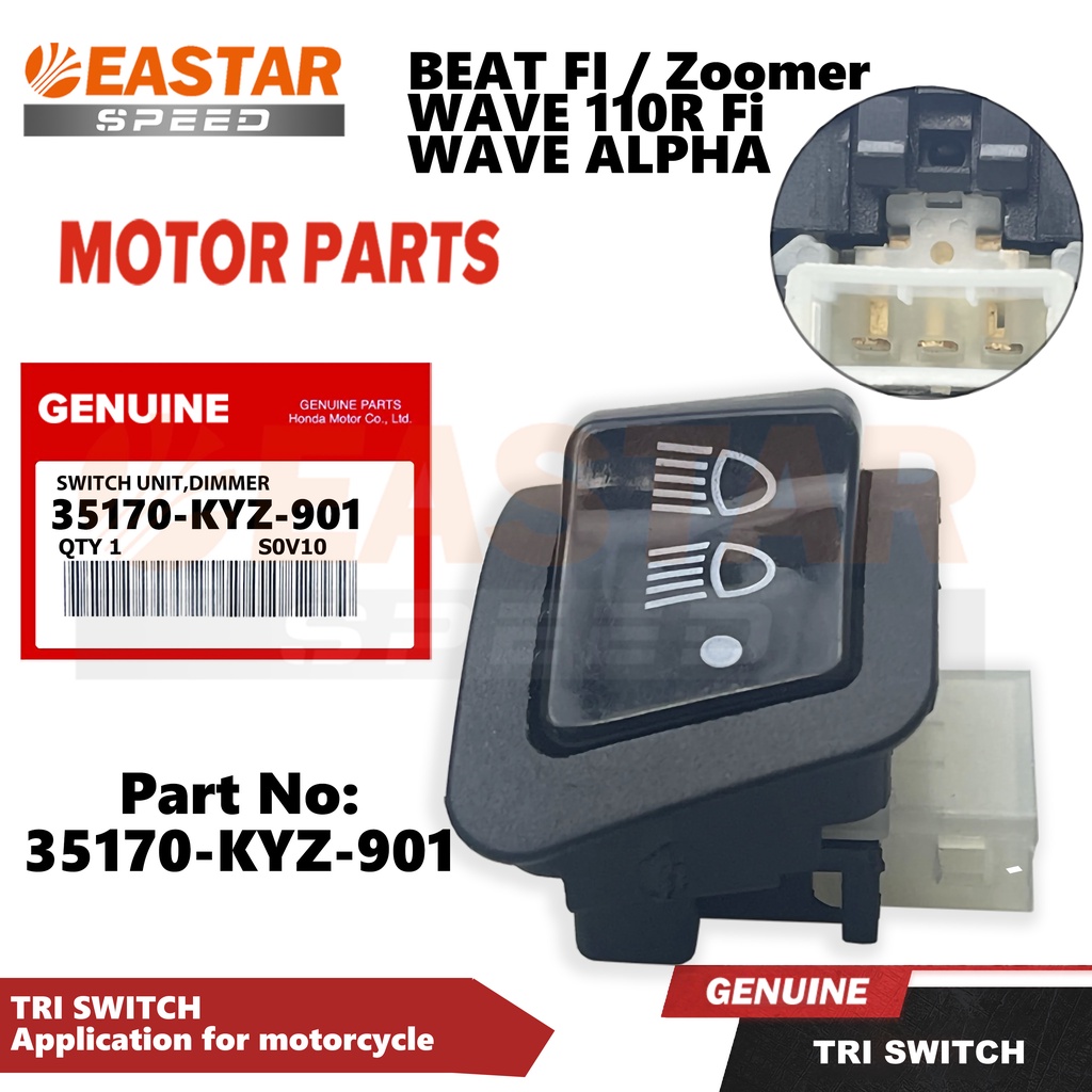 TRI SWITCH FOR BEAT FI / Zoomer / WAVE 110R Fi / WAVE ALPHA 35170-KYZ ...
