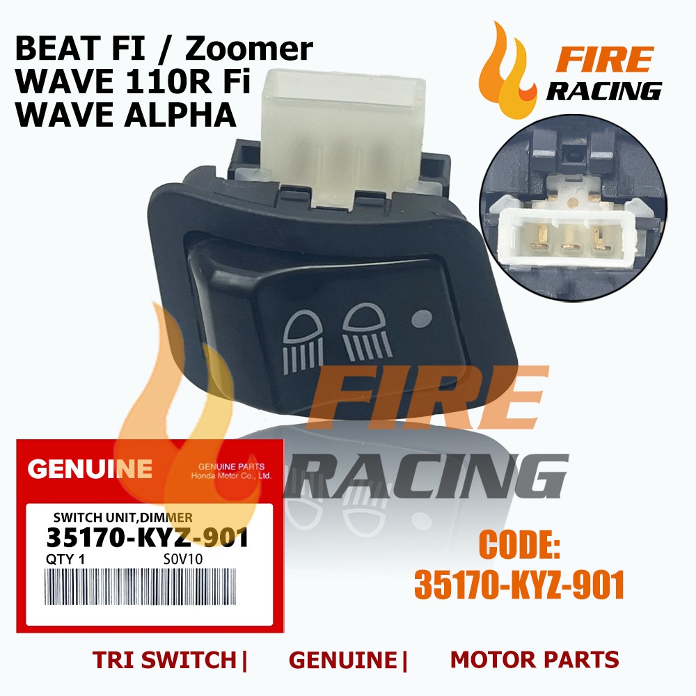 TRI SWITCH for BEAT FI / Zoomer / WAVE 110R Fi / WAVE ALPHA（35170-KYZ ...