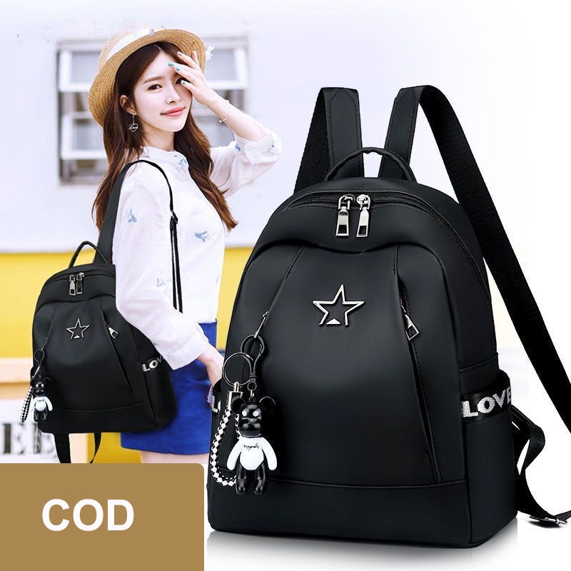 New Fashion Korean Black Backpacks Bag Travel Mummy Bag | Shopee ...