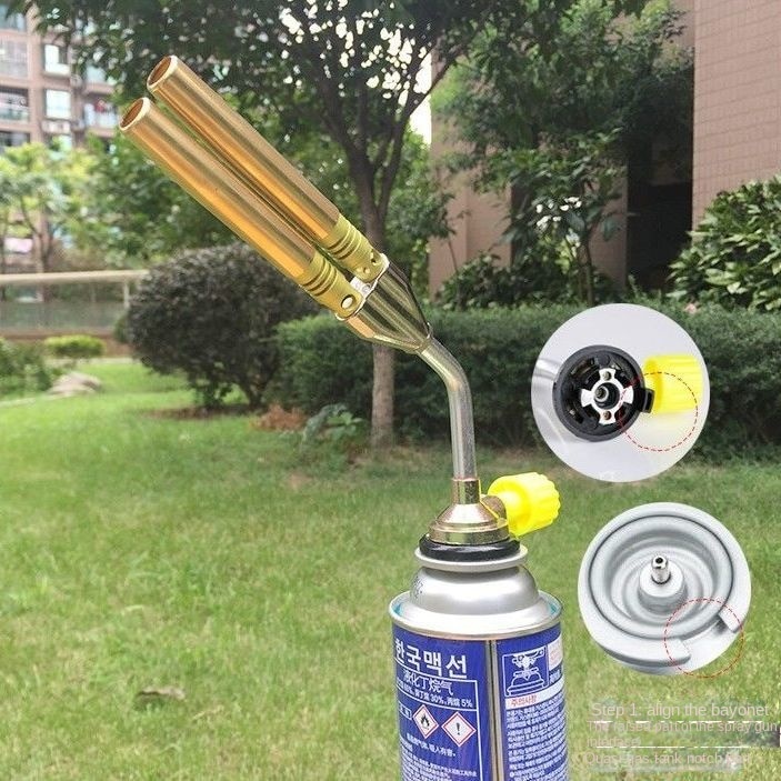 Butane Jet Flame Torch Double Tube Brazing Gas Blowtorch Lighter Burner ...