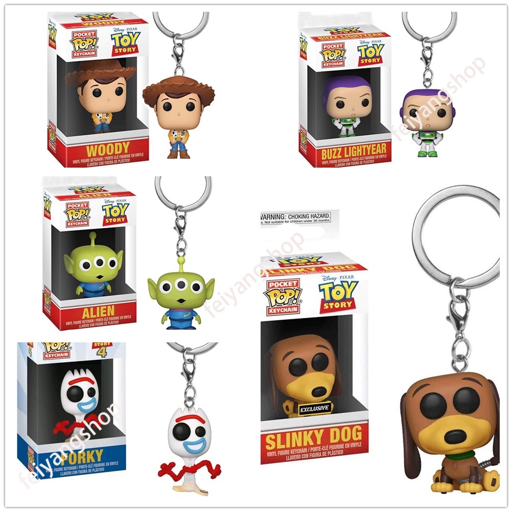 New Funko POP Toy Story Keychain Woody Buzz Lightear Alien Forky Action ...