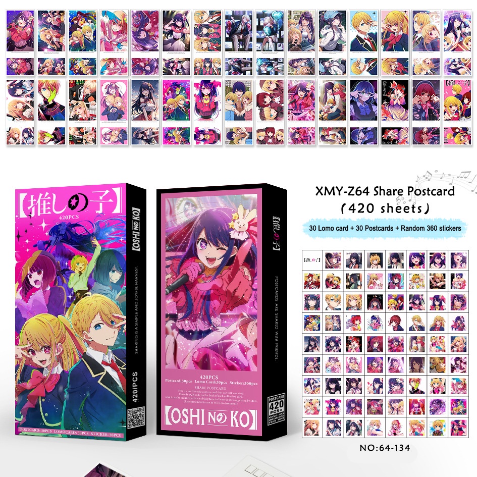 OSHI NO KO Postcards(30pcs) + Photocards(30pcs) + Stickers(144pcs ...