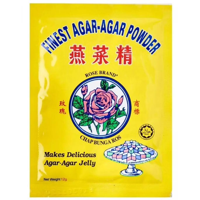 Rose Brand Finest Agar-Agar Powder Jelly Powder/Serbuk Agar-Agar 12g ...