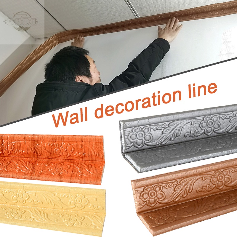 3D Pattern wallpaper Waistline Baseboard Wall Trim Line Stickers ...
