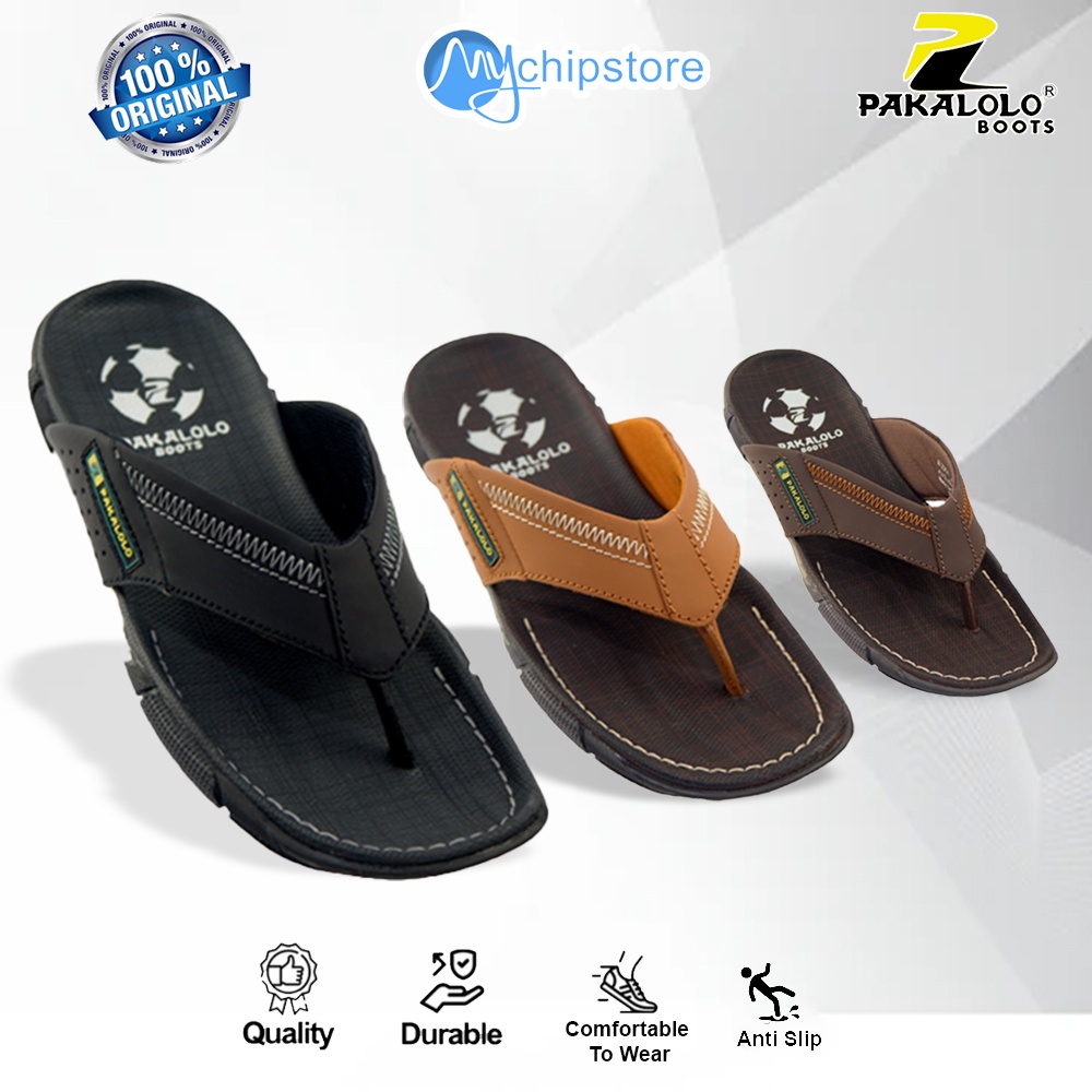 PAKALOLO Men's Casual Slippers Leather Sandals N2351 Original | Shopee ...