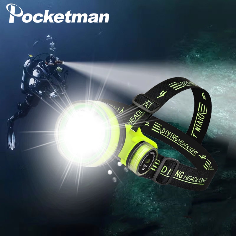 Pocketman Diving Headlamp Underwater IPX7 Headlight Led Scuba Head ...