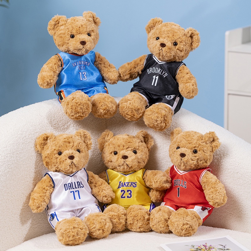 Cute NBA Bear Plush Toy Lovely Stuffed NBA Souvenir Bear Plushies ...