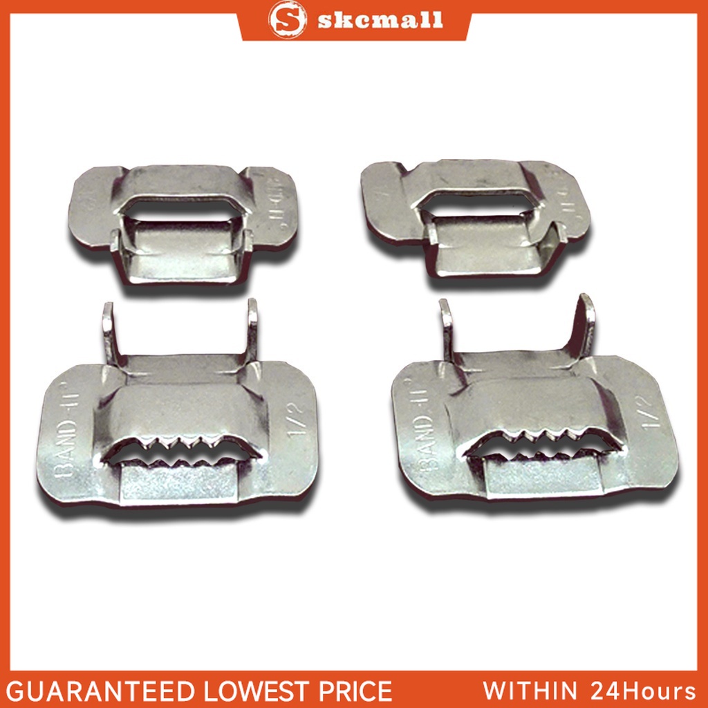 100pcs 1/2 Inch 304 Stainless Steel Banding Strap Buckle 12.7mm ...
