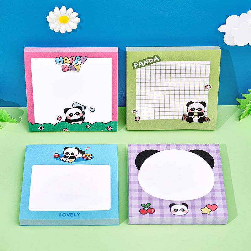 Cartoon Panda Sticky Note Cute Girl Heart Message Memo Paper Student ...