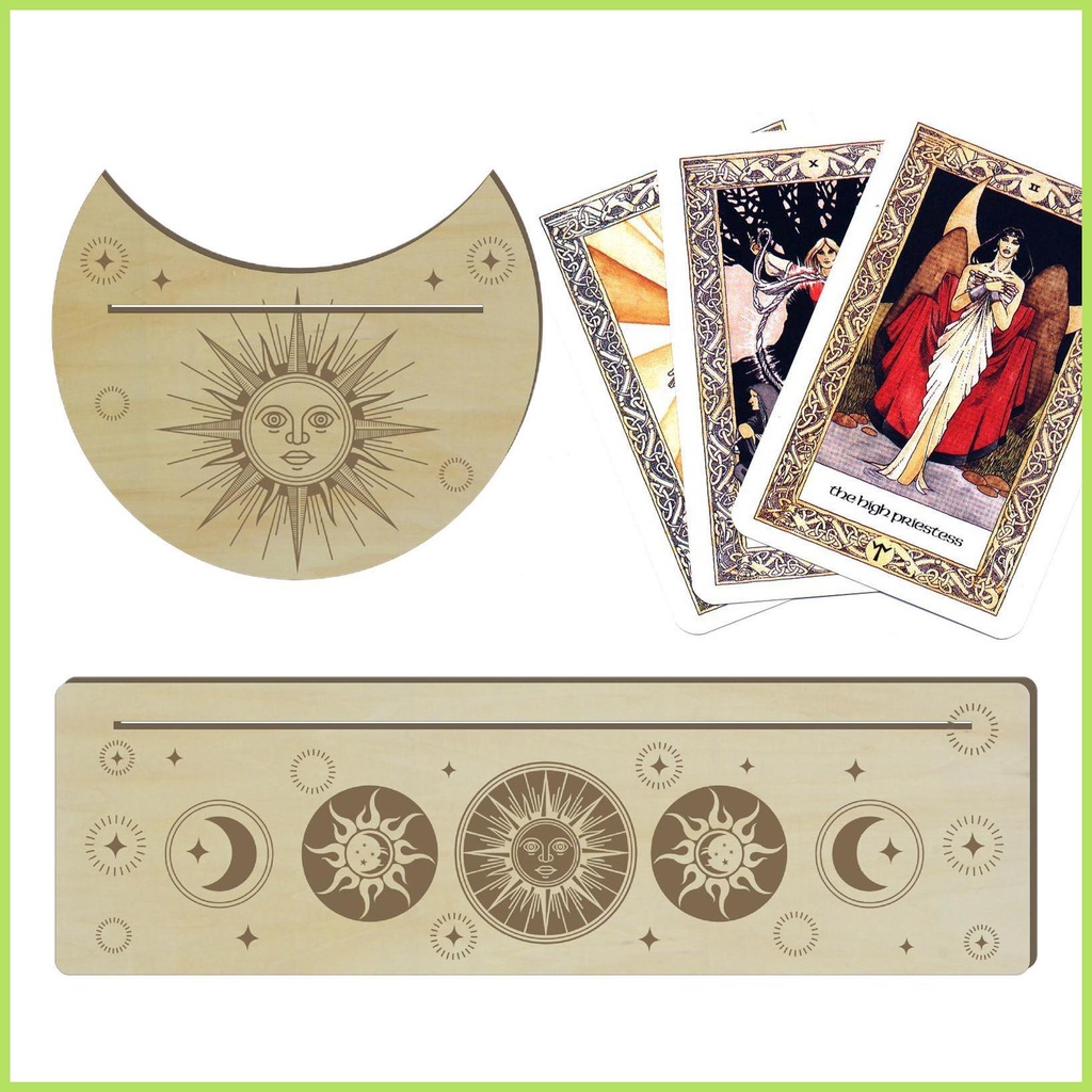 Tarot Display Stand 2Pcs Tarot Card Stands Moon Shape and Rectangle ...