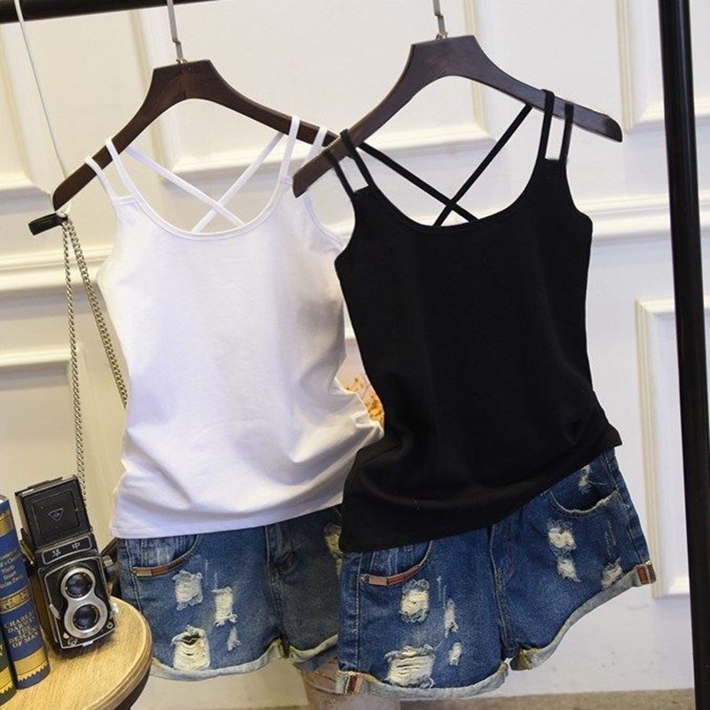 Women's Beautiful Back Tube Top U-shaped Vest Sling Tank Tops Strap ...