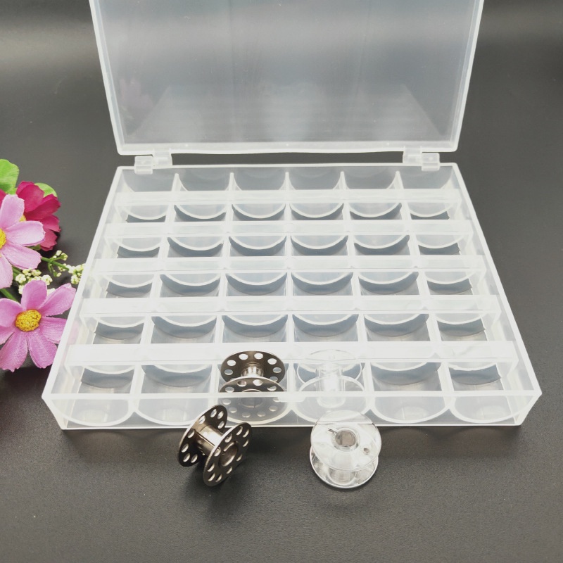 36 Spools Empty Bobbin Sewing Machine Bobbin Case Transparent Storage ...