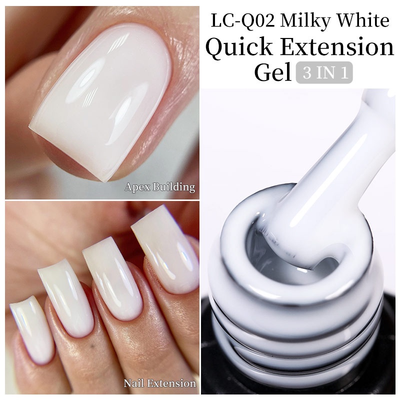 LILYCUTE Milky White Quick Extension Nail Gel Polish Camouflage Color ...