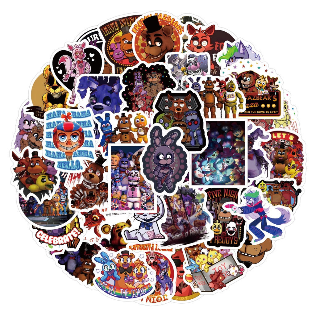 60pcs/set Five Nights At Freddy's Cartoon Stickers Anime FNAF Freddy ...
