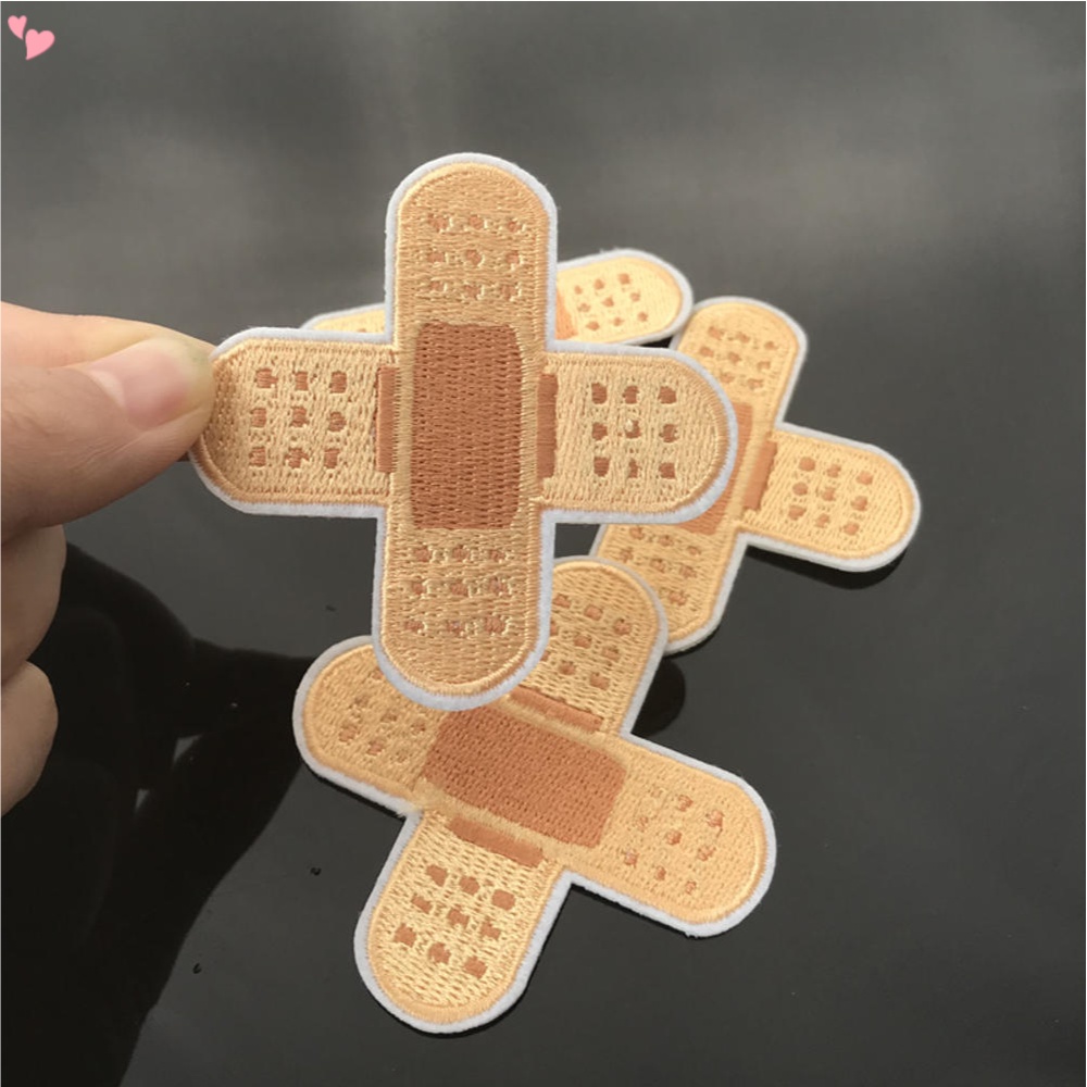 5 Piece Adhesive Cross Bandage Embroidered Patch Iron on Patches, Cute ...