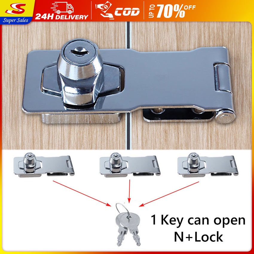 【SuperSales】1Set 2.5/3 inch Keyed Lock Cabinet Door Buckle Hasp Safety ...