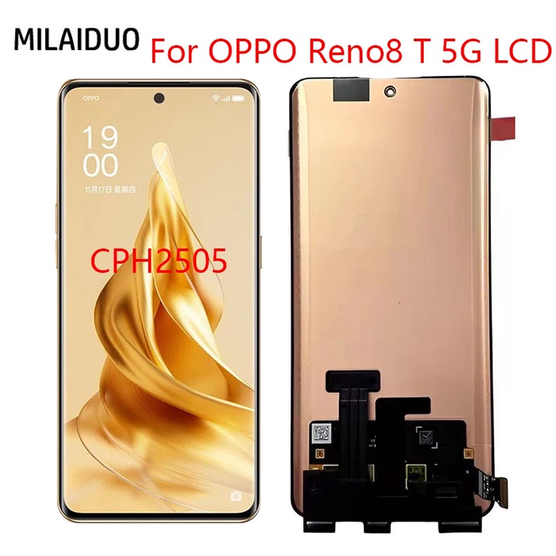Amoled LCD For OPPO Reno 8T 5G CPH2505 LCD Display Screen Touch Panel Digitizer Assembly Reno8 T ...