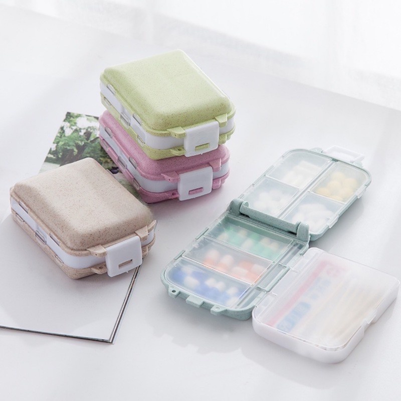 8 Grid Clamshell Design Medicine Tablet Pill Storage Organizer Heavy ...