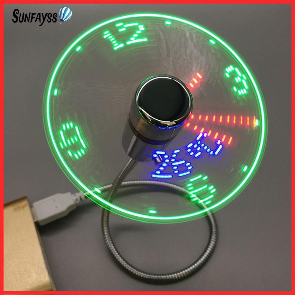 [Sunfayss.ph] Clock Fans DC 5V Metal Mini Fan Real Time Display LED ...