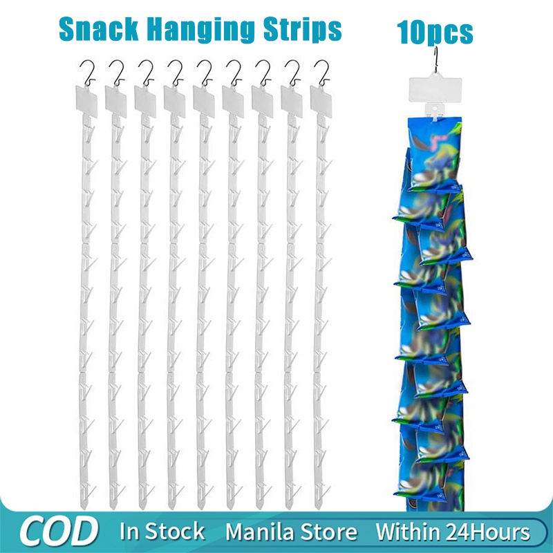10pcs Station Hanging Strips Display Merchandise Strip with Hooks for ...
