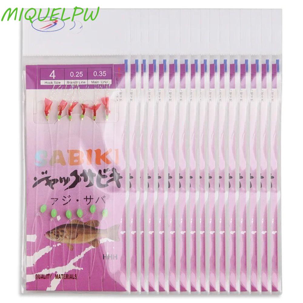 MIQUELPW 6Pcs/Set Sabiki Rigs, Golden Hooks Carbon Steels Fishing ...