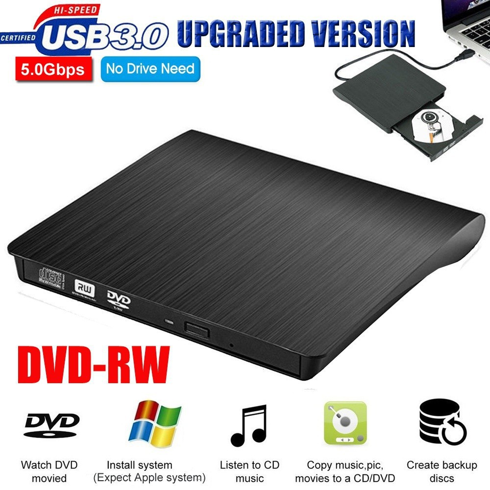 USB 3.0/Type-C External DVD Drive Portable DVD Burner Writer Rewriter ...