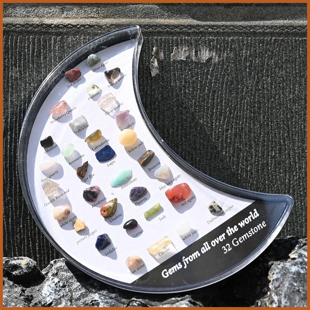Gem Stone Collection 32pcs Rock & Mineral Collection Rocks Set With ...