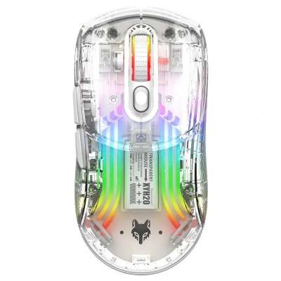 Transparent 3 mode wireless Rechargeable Mechanical Gaming Mouse ...