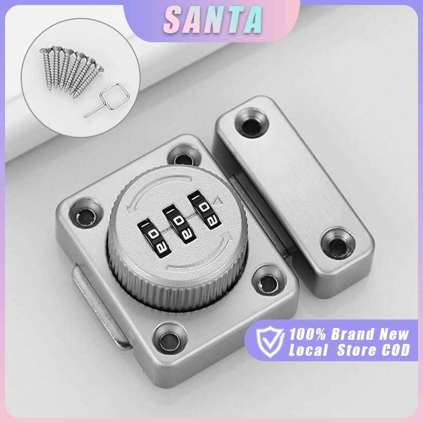 3-Digit Combination Sliding Bolt Lock Rotatable for Cabinet Door ...