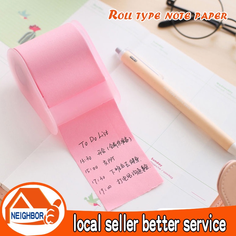 Roll Type Solid Color Note Paper Sticky Notes Bookmark Memo Pad ...