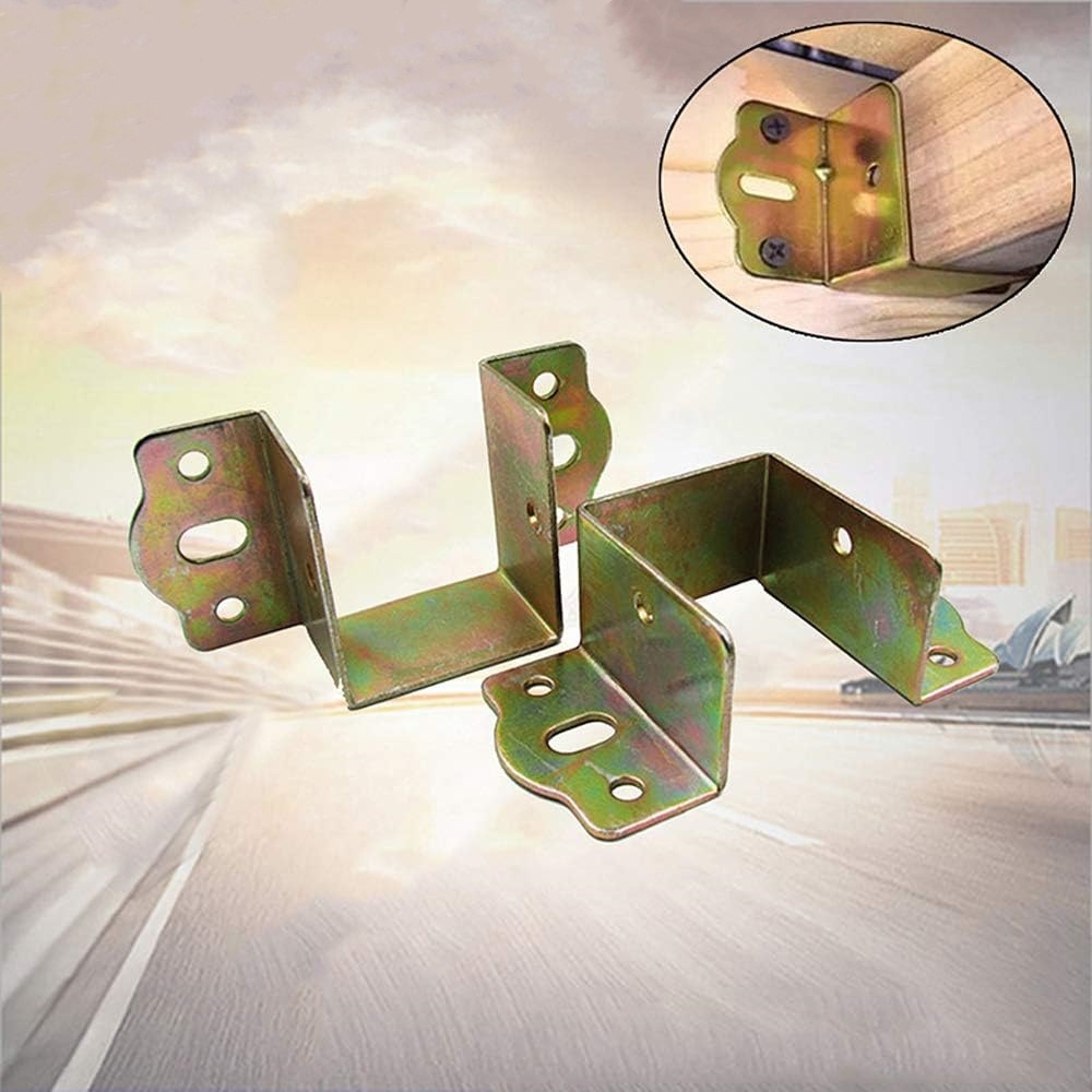 2PCS Bed Hinge Connector Wood Bed Rail Brackets Bed Frame Brackets ...