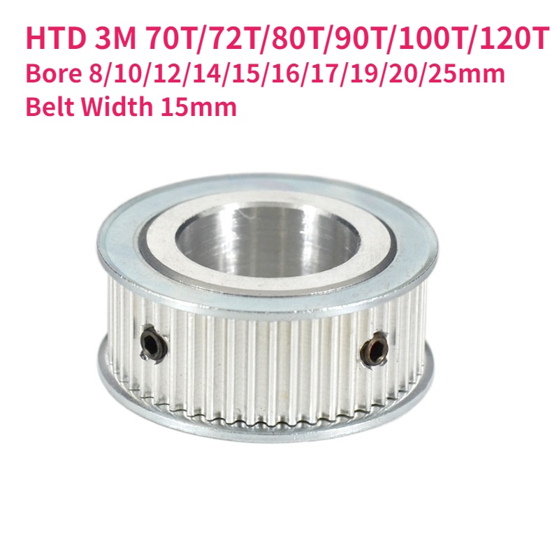 1pcs HTD 3M 70T/72T/80T/90T/100T/120 Teeth Timing Pulley Bore 8/10/12 ...