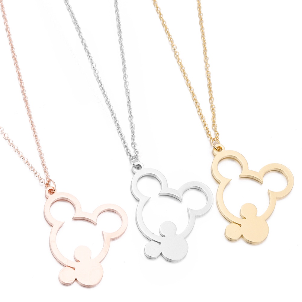 Stainless Steel Mickey Necklaces Hollowed Fashion Mickey Mouse Chains ...