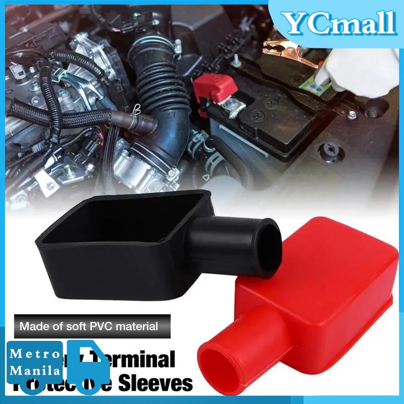 2pcs Car Battery Terminal Cover Battery Insulating Protector Negative ...
